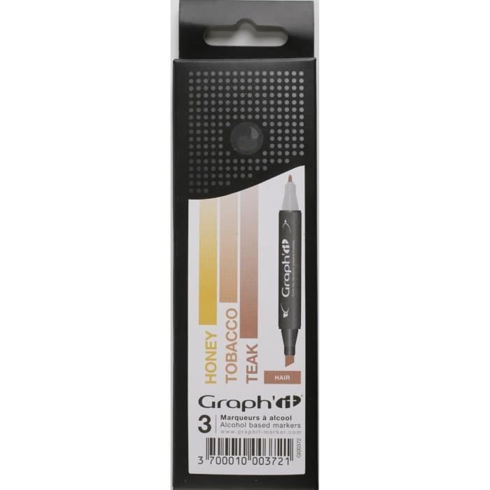 Marker - Graph'it - Gradient Hair - 3 Markers - Double Tip - Opaque ...