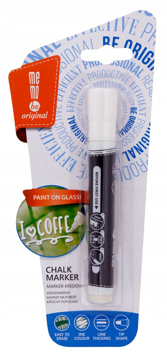 Marker kredowy MEMOBE, okrągła końcówka, biały - MemoBe | Sklep EMPIK.COM
