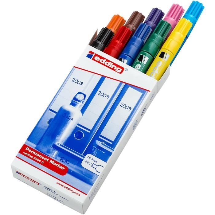 Marker Permanent EDDING 2000 C - Składana pudełko 10 - Mix 1,5-3 mm ...