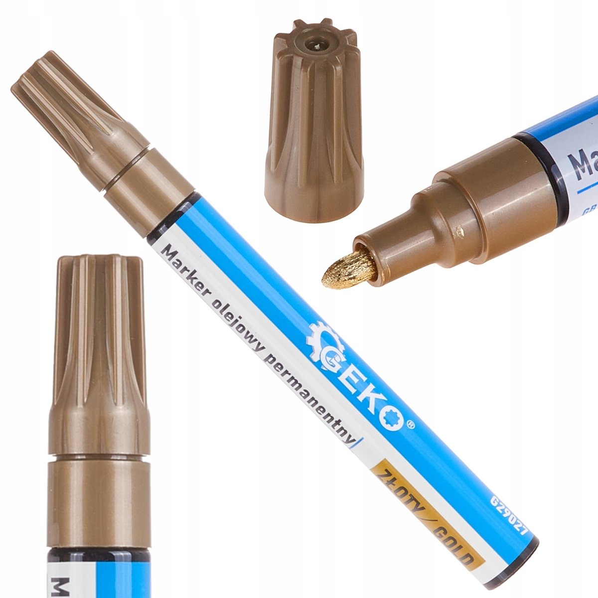 Marker Pisak Permanentny Mazak Olejowy Okrągły Wodoodporny Flamaster Złoty - Geko | Sklep EMPIK.COM