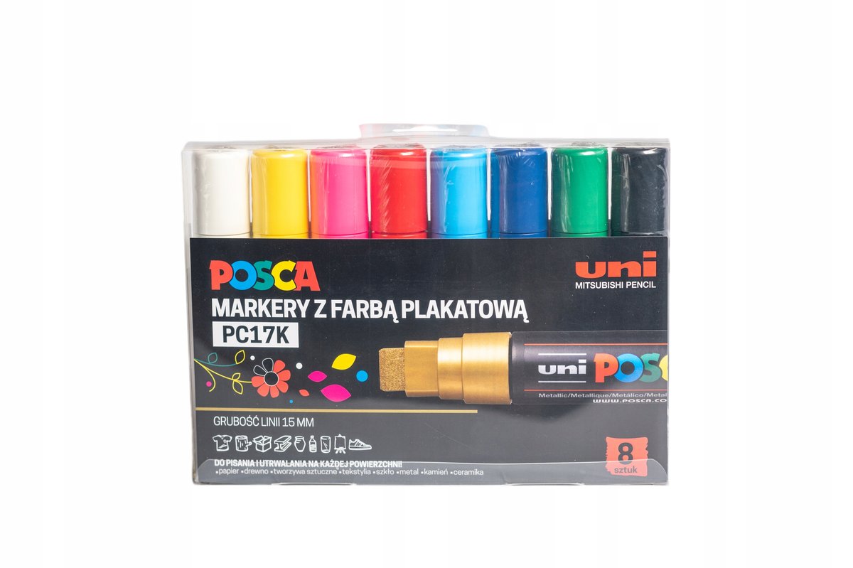 Marker Posca Zestaw PC-17K 8 szt w ETUI mazak Grafiti 15mm PL ...