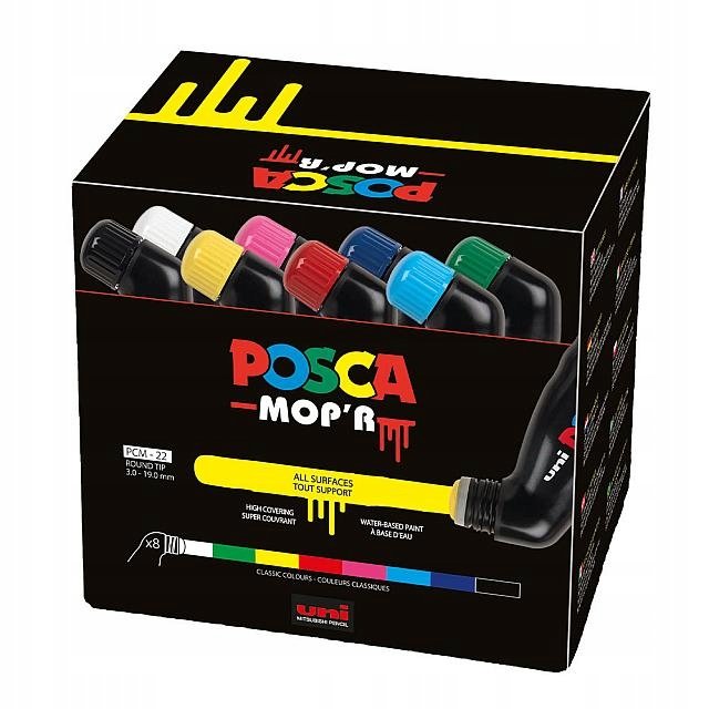 Marker Z Farbą Posca Mop'R Pcm-22 Zestaw 8 Kolorów - Uni | Sklep EMPIK.COM