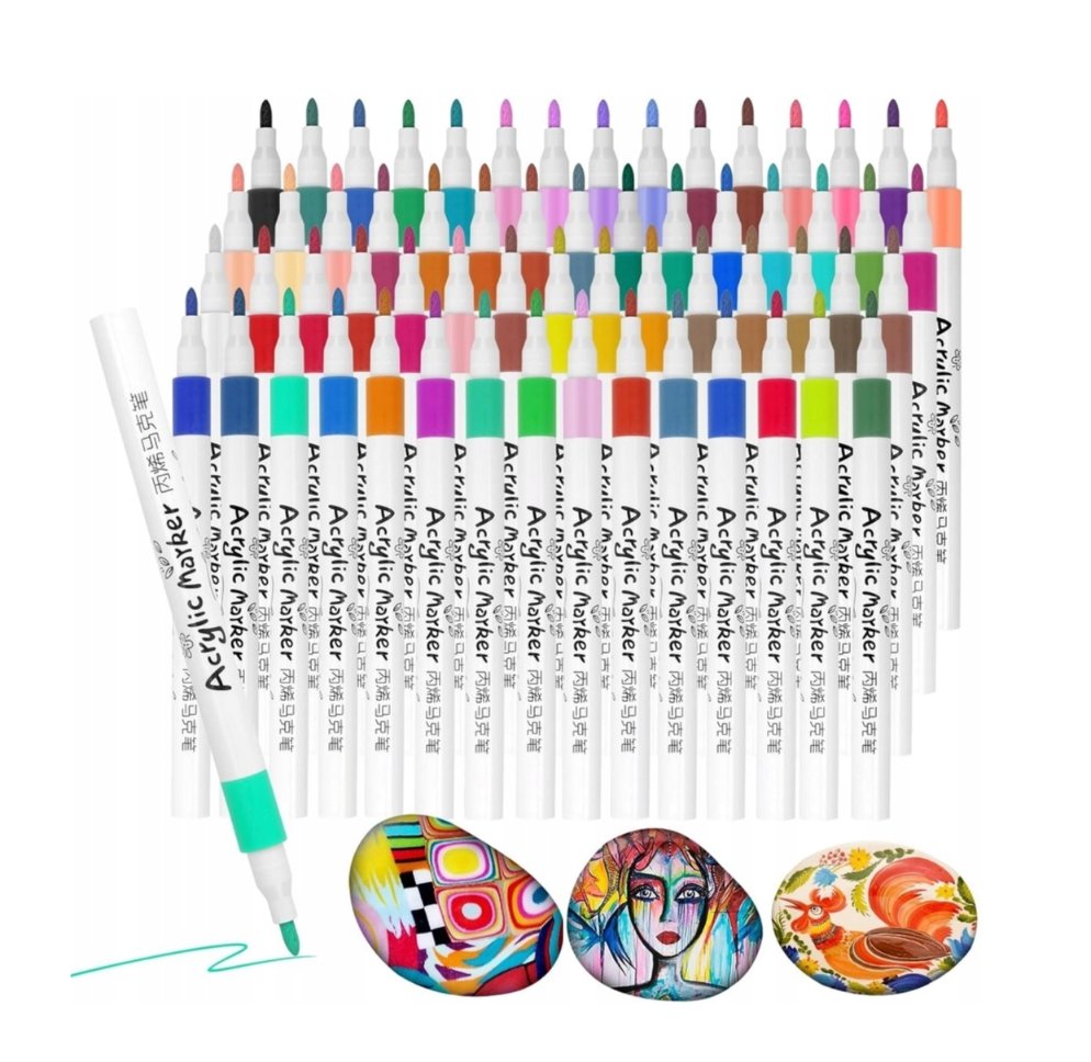 Markery Akrylowe Pisaki Mazaki Flamastry Do Kamieni Ubrań Wodoodporne ...