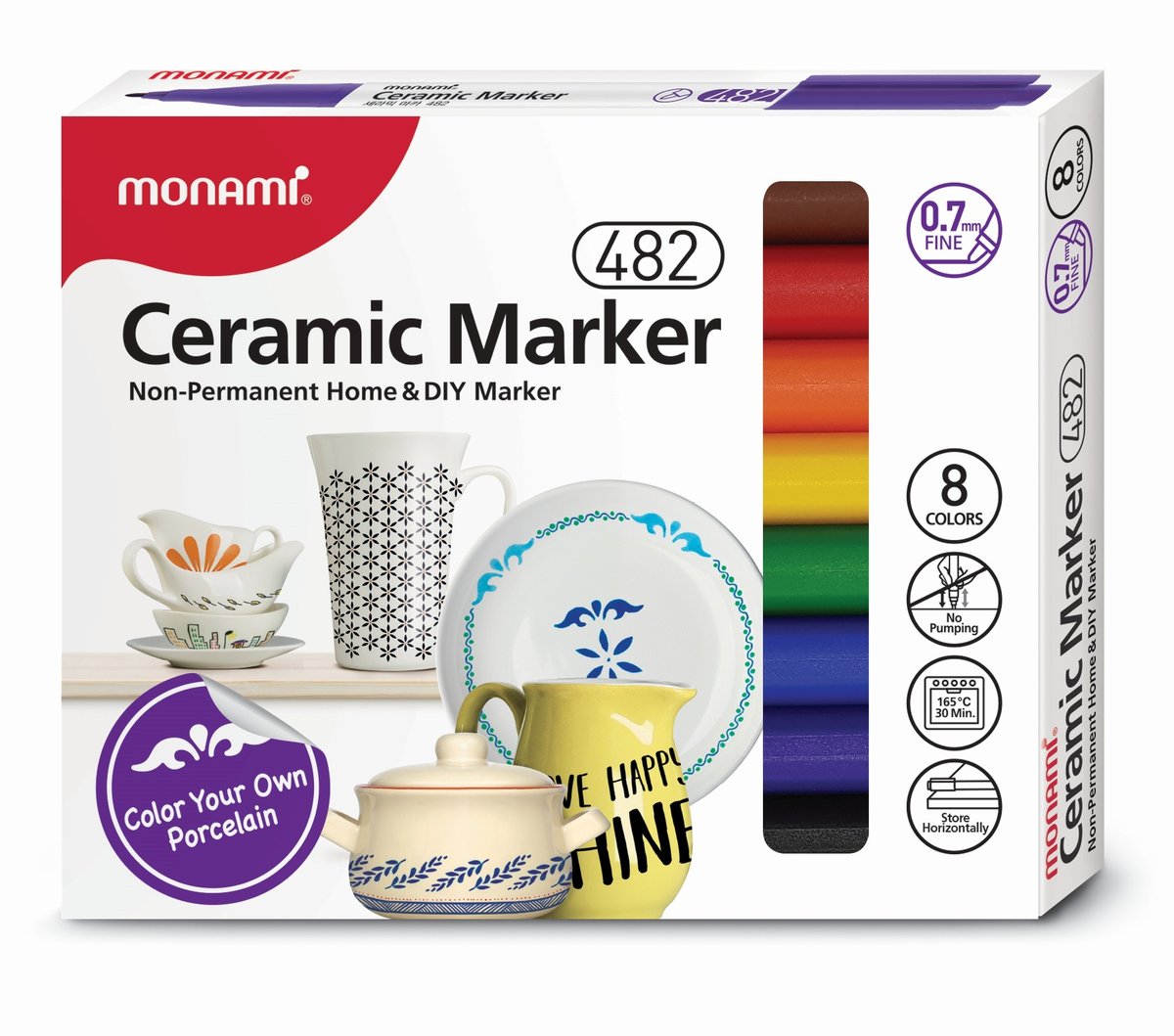 Markery do ceramiki 8 kolorów 482 Monami - Monami | Sklep EMPIK.COM