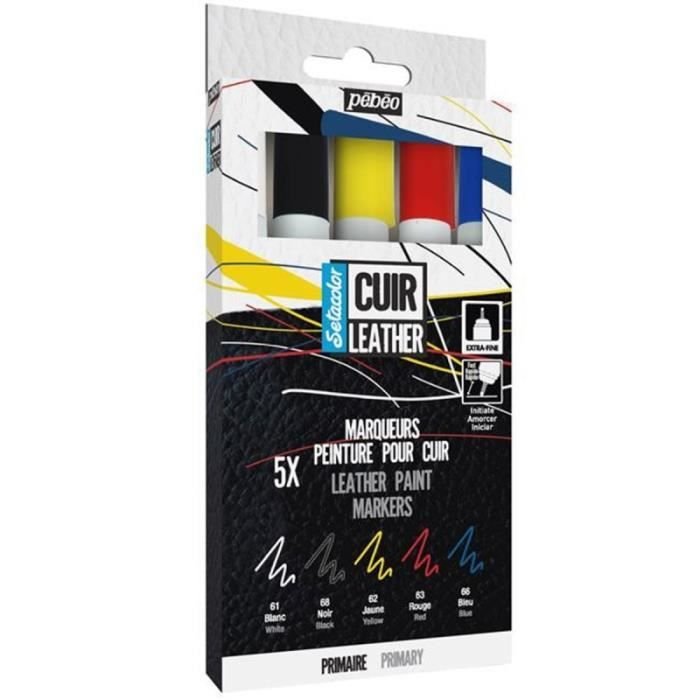 Markery skórzane - Setacolor - Kolory Podstawowe - 5 szt. - PEBEO ...