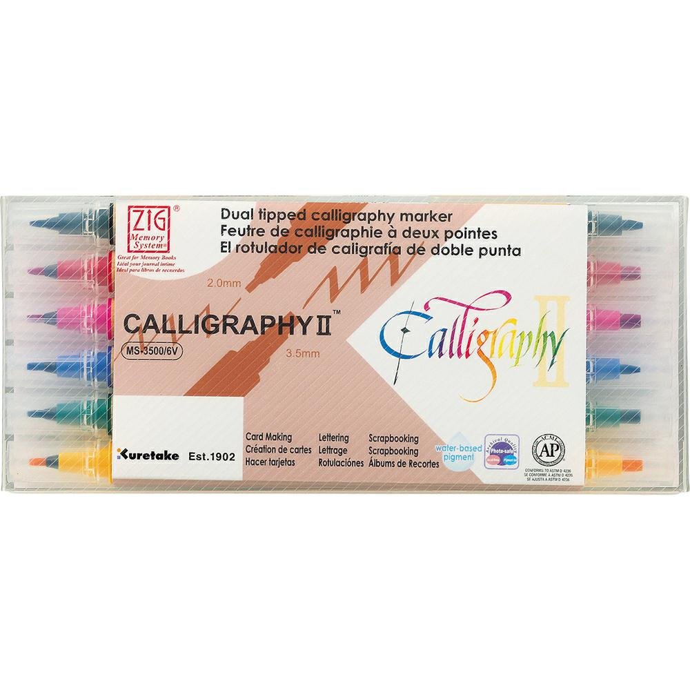Markery Zig Kuretak Calligraphy Ii Set 6 Memory System - ZIG | Sklep ...