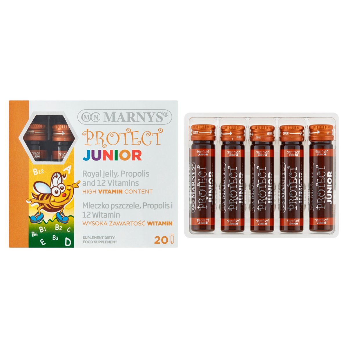 MARNYS PROTECT JUNIOR Witaminy dla dzieci 20 ampułek 10ml | Sklep EMPIK.COM