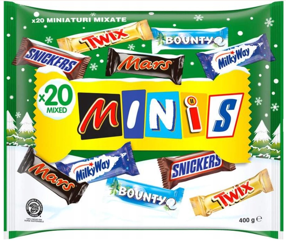 MARS MINIS MIX BATONIKI MARS, TWIX, SNICKERS, BOUNTY, MILKYWAY 400g ...