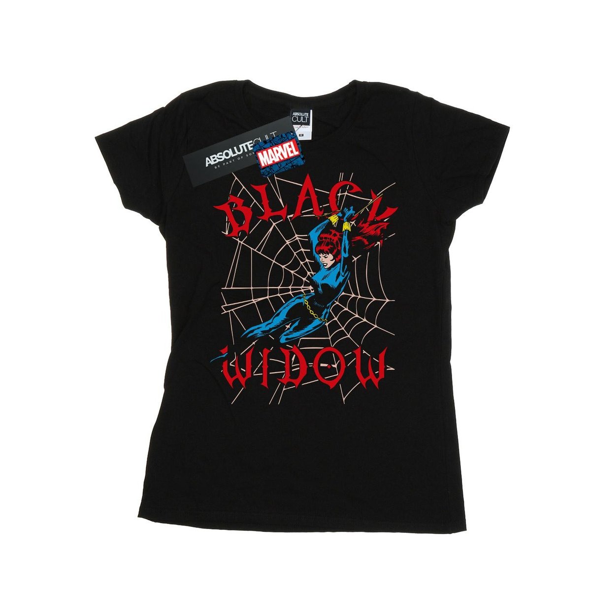 Marvel Damska Bawełniana Koszulka Black Widow Web (XL 8,5-9 / Czarny ...