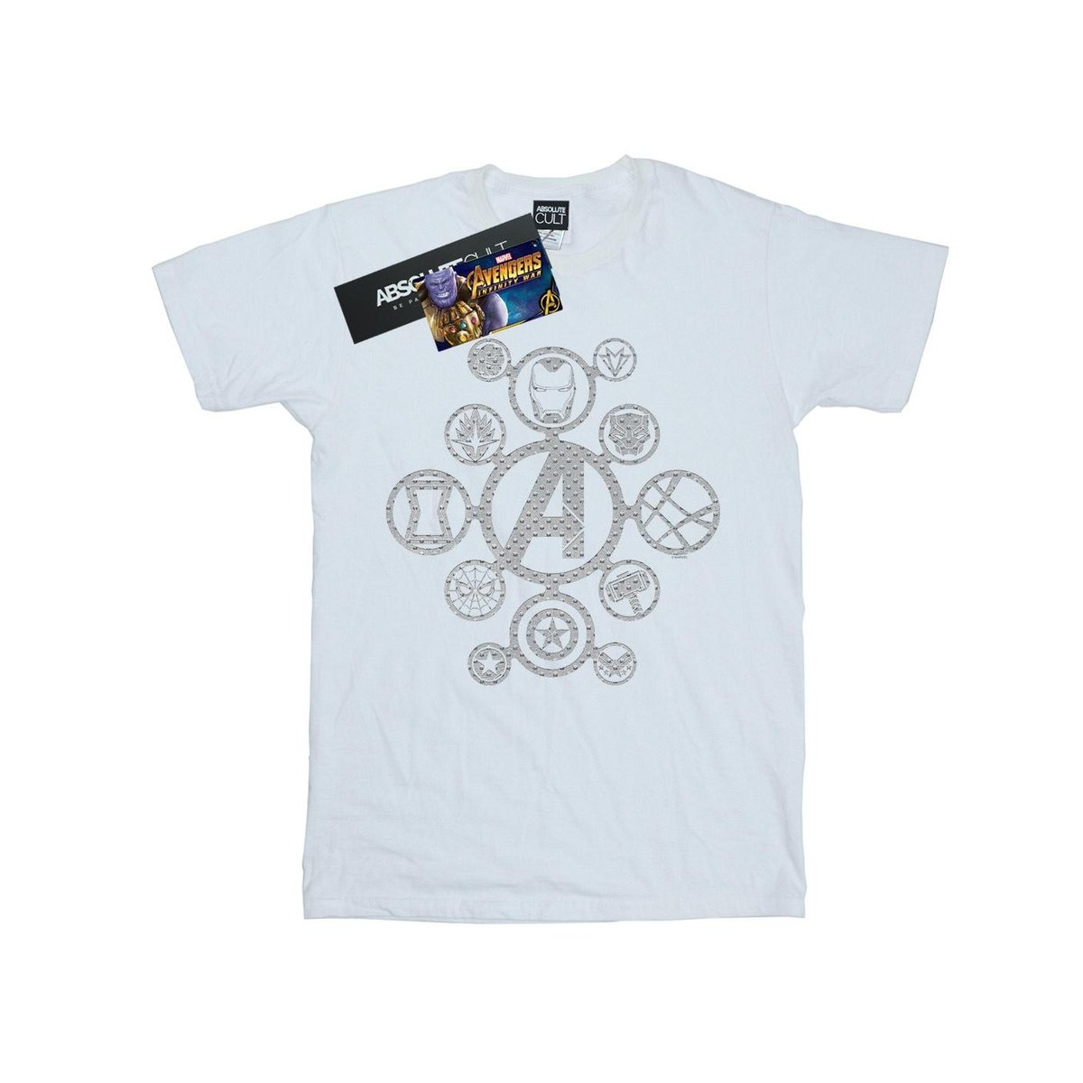 Marvel Męska Koszulka Avengers Infinity War Z Wytłoczonymi Metalowymi ...
