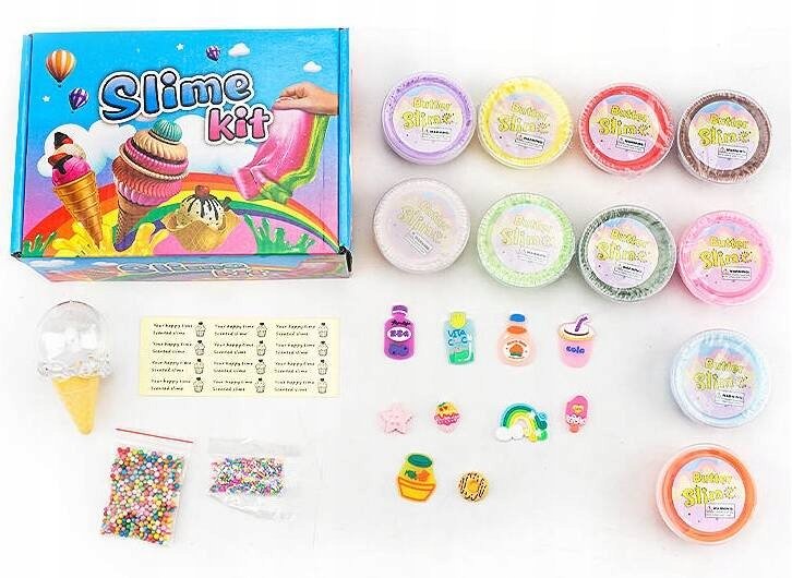 MASA PLASTYCZNA ZESTAW DO SLIME lodziarnia Slime BUTTER AKCESORIA ...