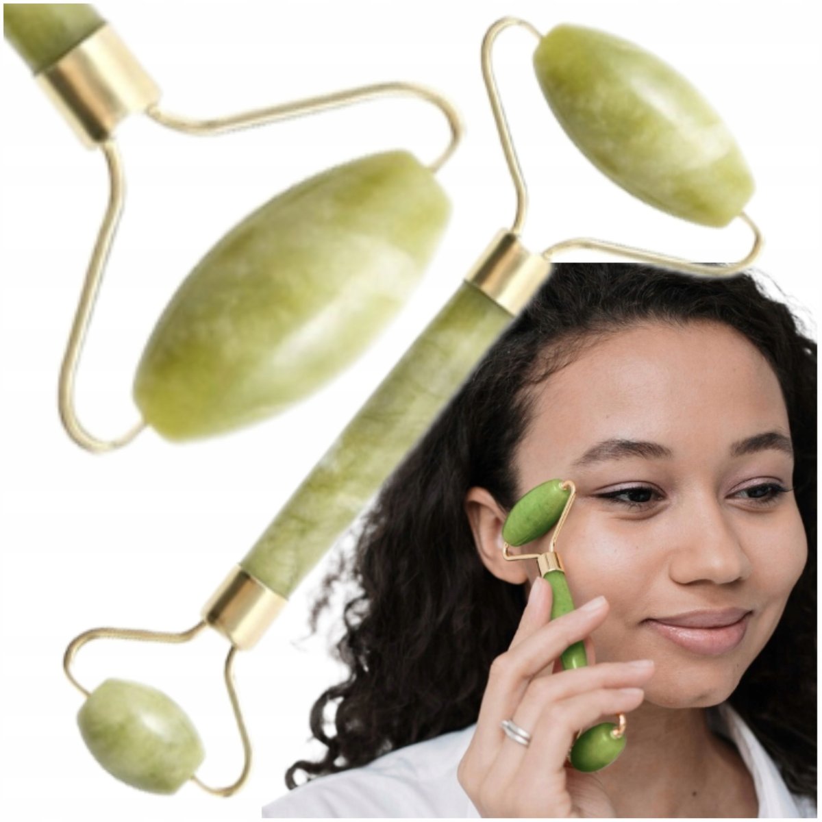 MASAŻER DO TWARZY Z JADEITU WAŁEK JADEITOWY ROLLER SPA - Korbi | Sport ...