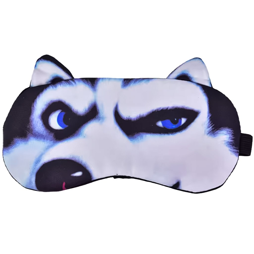 Maska do SPANIA PIES Husky Biała Opaska na OCZY Spanie Akcesoria ...