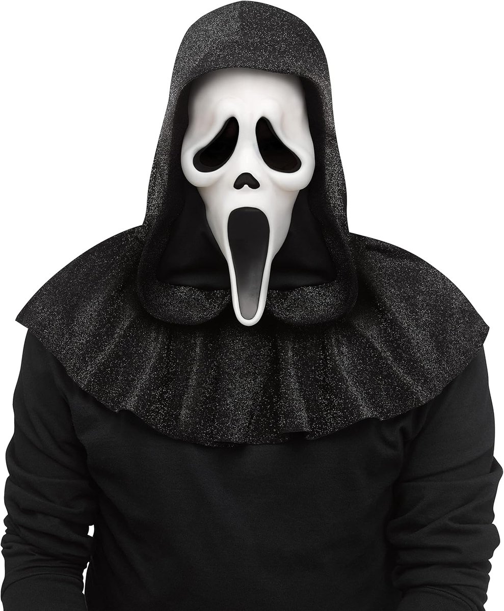 MASKA DUCHA NA TWARZ GHOSTFACE 25-LECIE HALLOWEEN CZARNA UNIWERSALNA ...