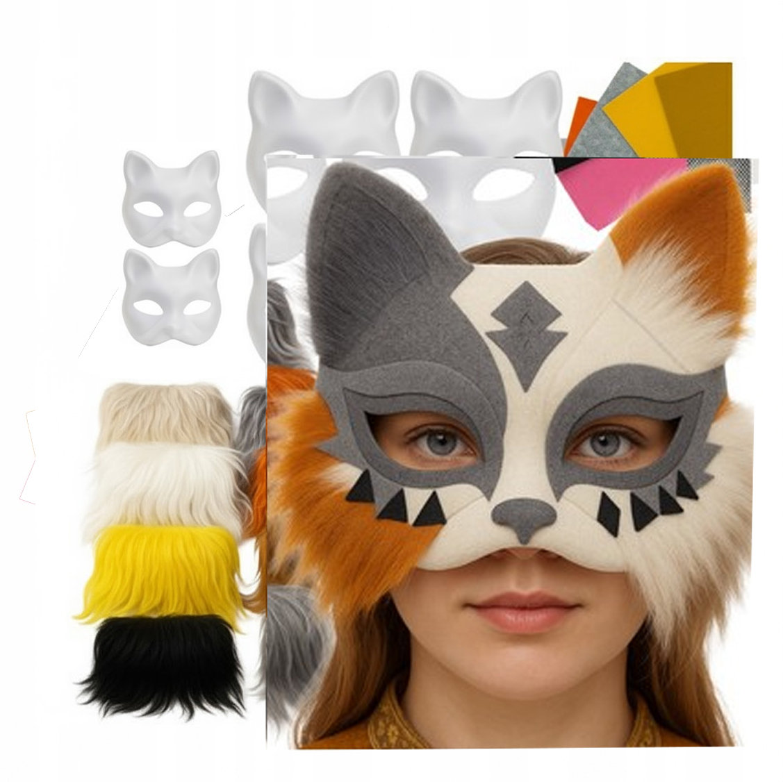 MASKA NA TWARZ DO MALOWANIA DIY KARNAWAŁ BAL HALLOWEEN COSPLAY ...