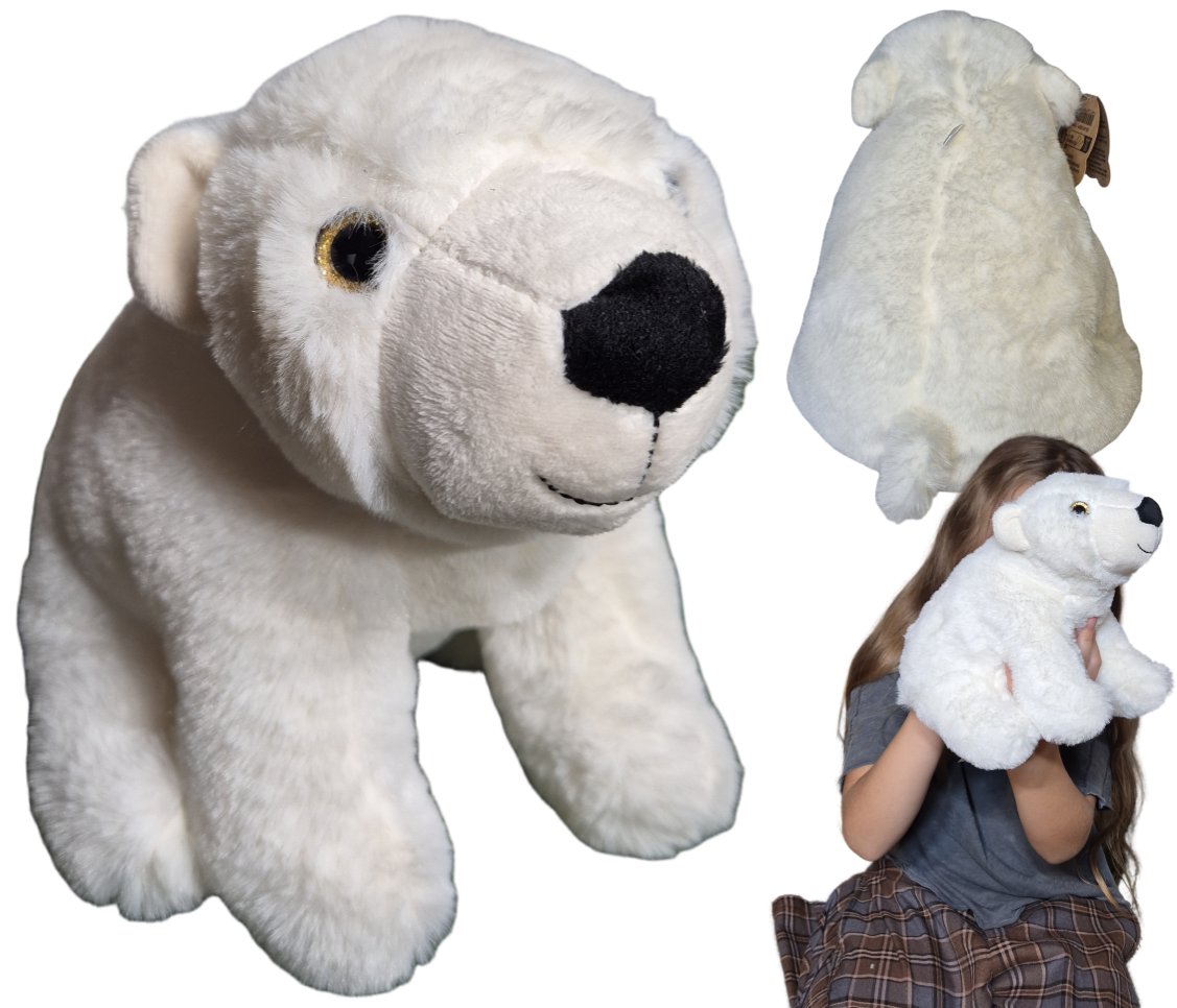 Maskotka Pluszowy NIEDŹWIEDŹ POLARNY 26 cm BIAŁY MIŚ Pluszak ...
