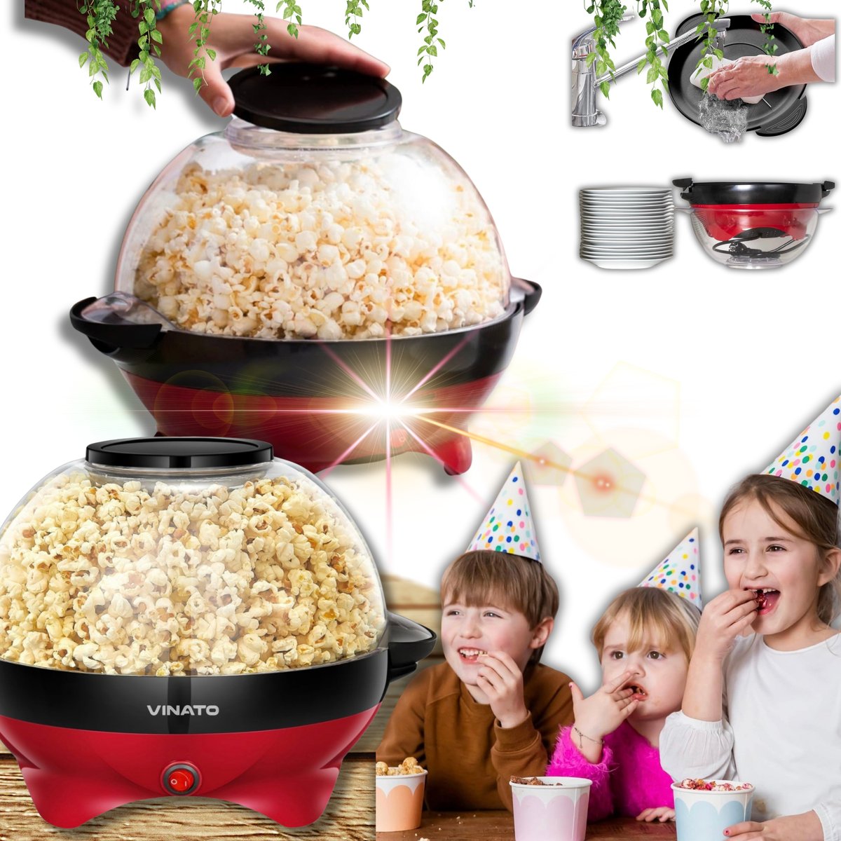 MASZYNA DO ROBIENIA POPCORNU DOMOWA AUTOMATYCZNA URZĄDZENIE MASZYNKA ...