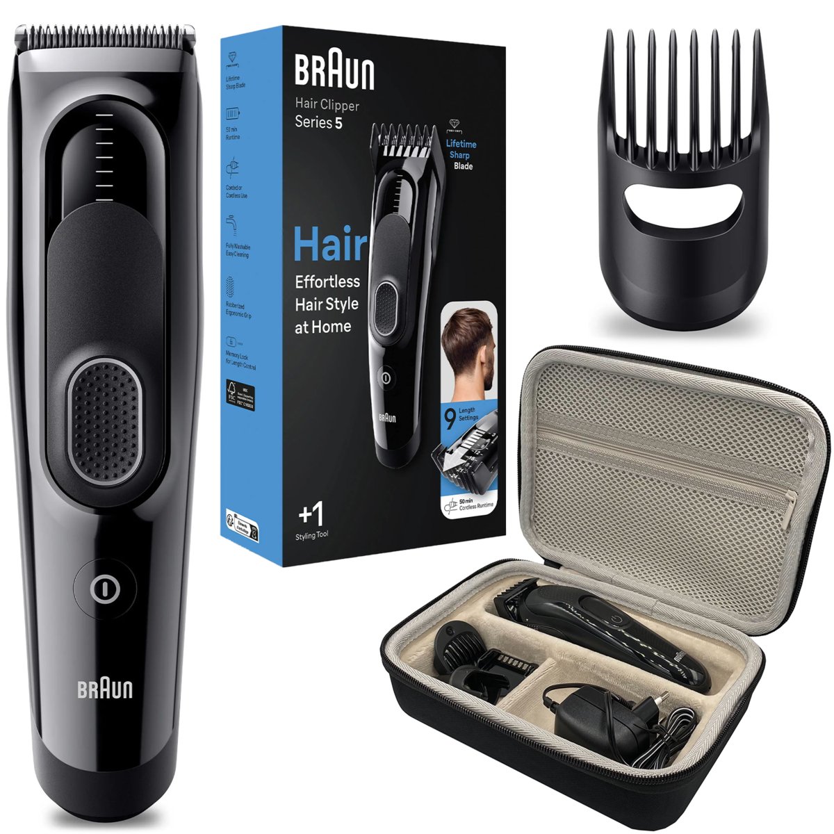 Maszynka Do Strzyżenia Włosów I Zarostu Braun Hc5310 Zestaw + Etui - Braun | AGD Sklep EMPIK.COM