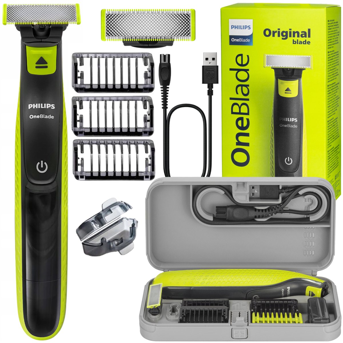 Maszynka Philips OneBlade QP2724/10 + Plastikowe etui do golarek ...