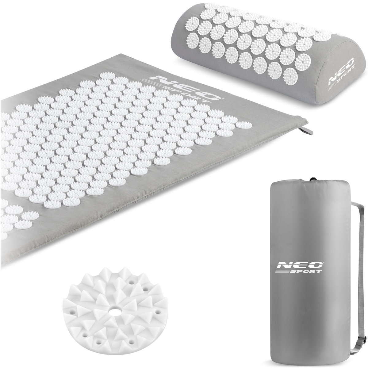 Mata do akupresury z kolcami Neo-Sport 190100 szaro-biała - Neo-Sport ...