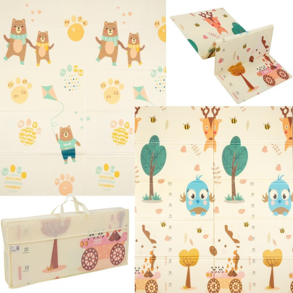Mata Edukacyjna XPE Składana 180x150 cm Misie+Las - Confortime | Sklep EMPIK.COM