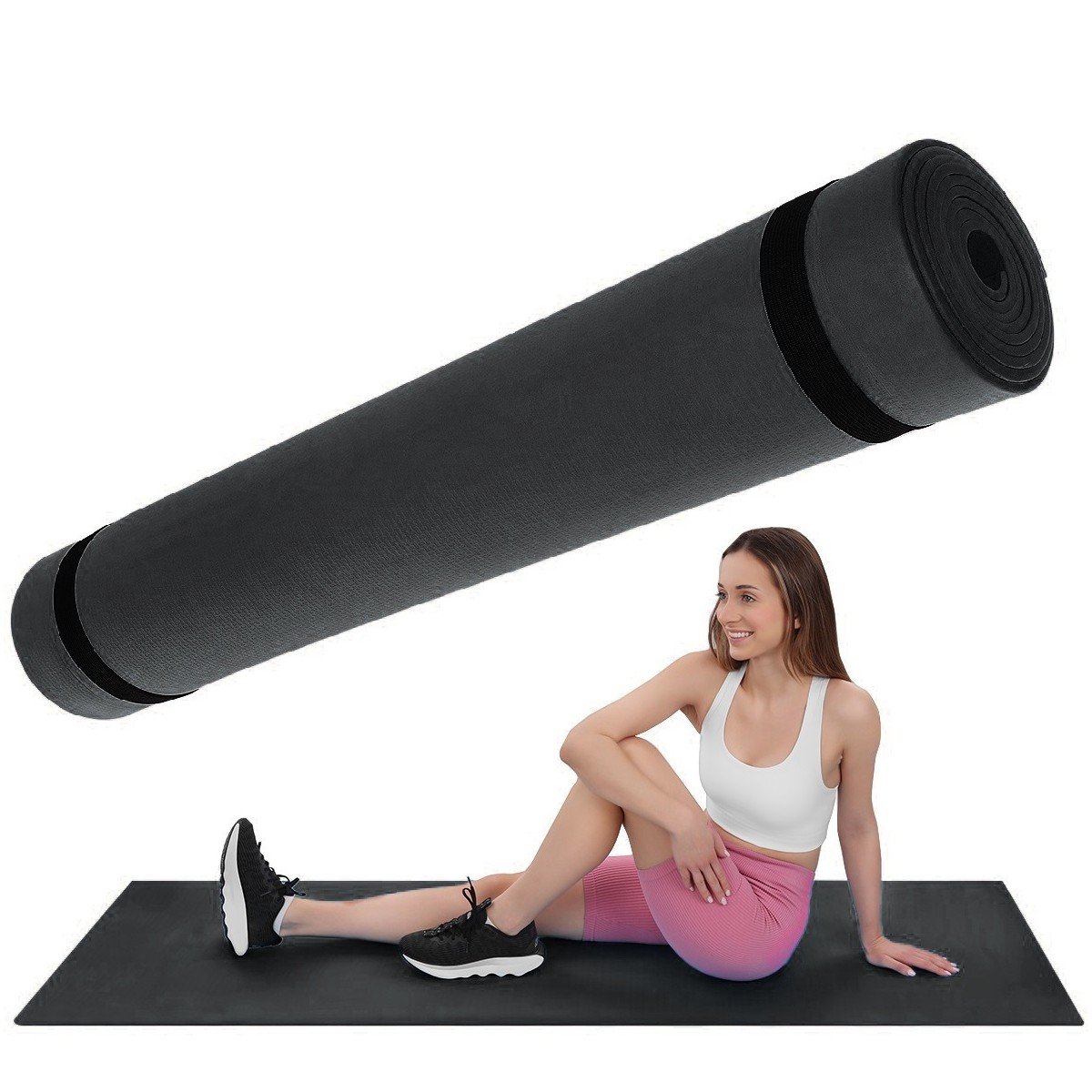 MATA FITNESS JOGA PILATES EVA 180x60x0,4CM CZARNA - XQ MAX | Sport ...