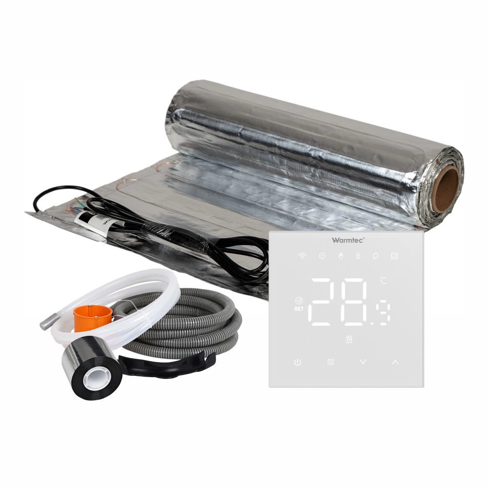 Mata grzewcza grzejna pod panele 9m² 150W/m² zestaw regulator biały LCD ...