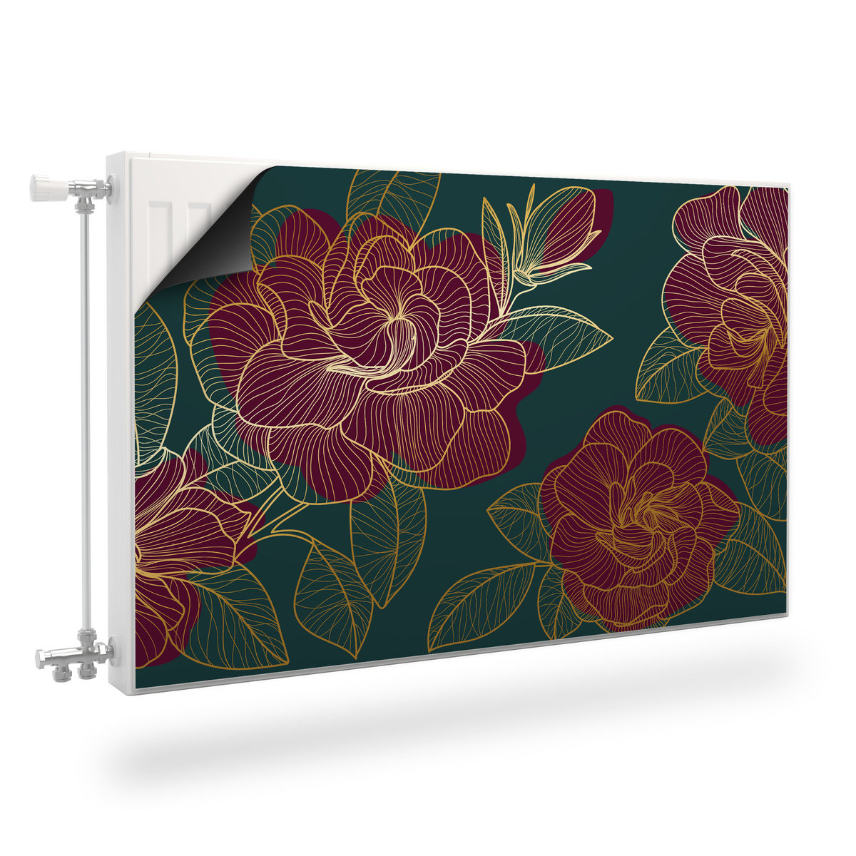 Mata Magnetyczna Kaloryfera Kwitnące Róże Styl Line-Art 80cm X 60cm ...