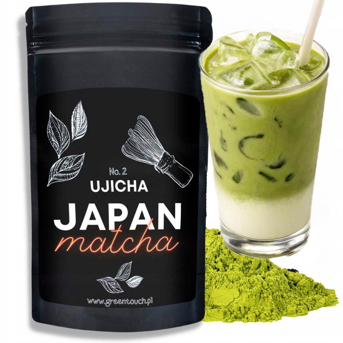 Matcha W Proszku Do Picia Green Touch 100G Naturalna Japońska Premium ...