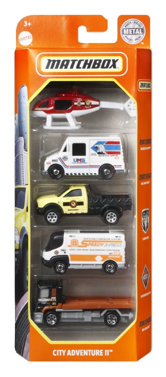 Matchbox, zestaw samochodzików, City Adventure II, GVY43, 5-pak ...