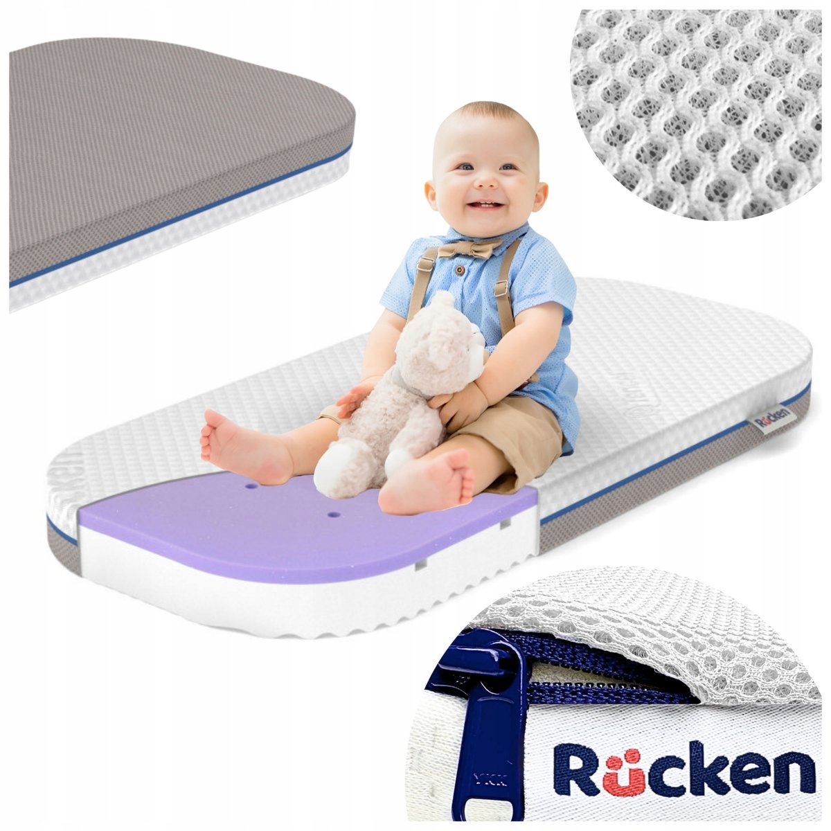 Materac do kołyski piankowy PREMIUM do Chicco Baby Hug Kosza Mojżesza ...
