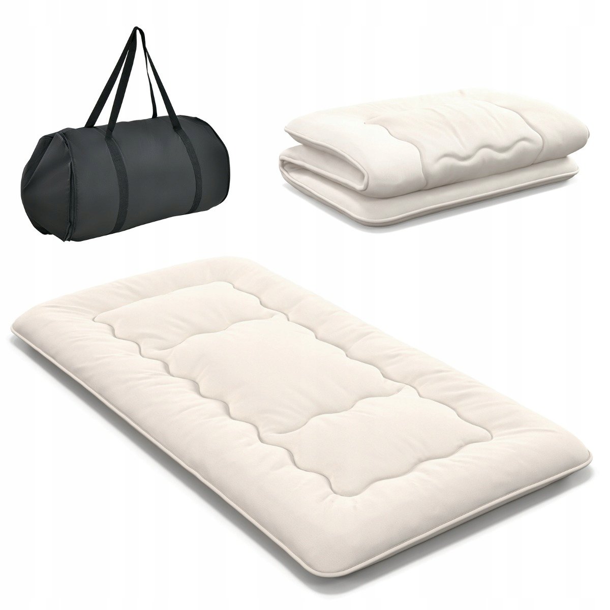 Materac futon Costway 90 x 200 x 10cm Beż Składany - COSTWAY | Sklep ...