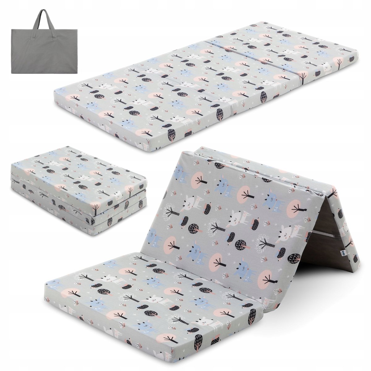 MATERAC SKŁADANY MATERACYK TURYSTYCZNY 120x60 JELONEK PIANKOWY TORBA ...