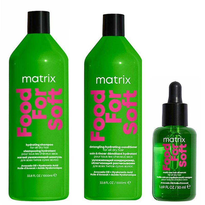 Matrix Food For Soft szampon 1000 ml + odżywka 1000 ml + serum 50 ml ...