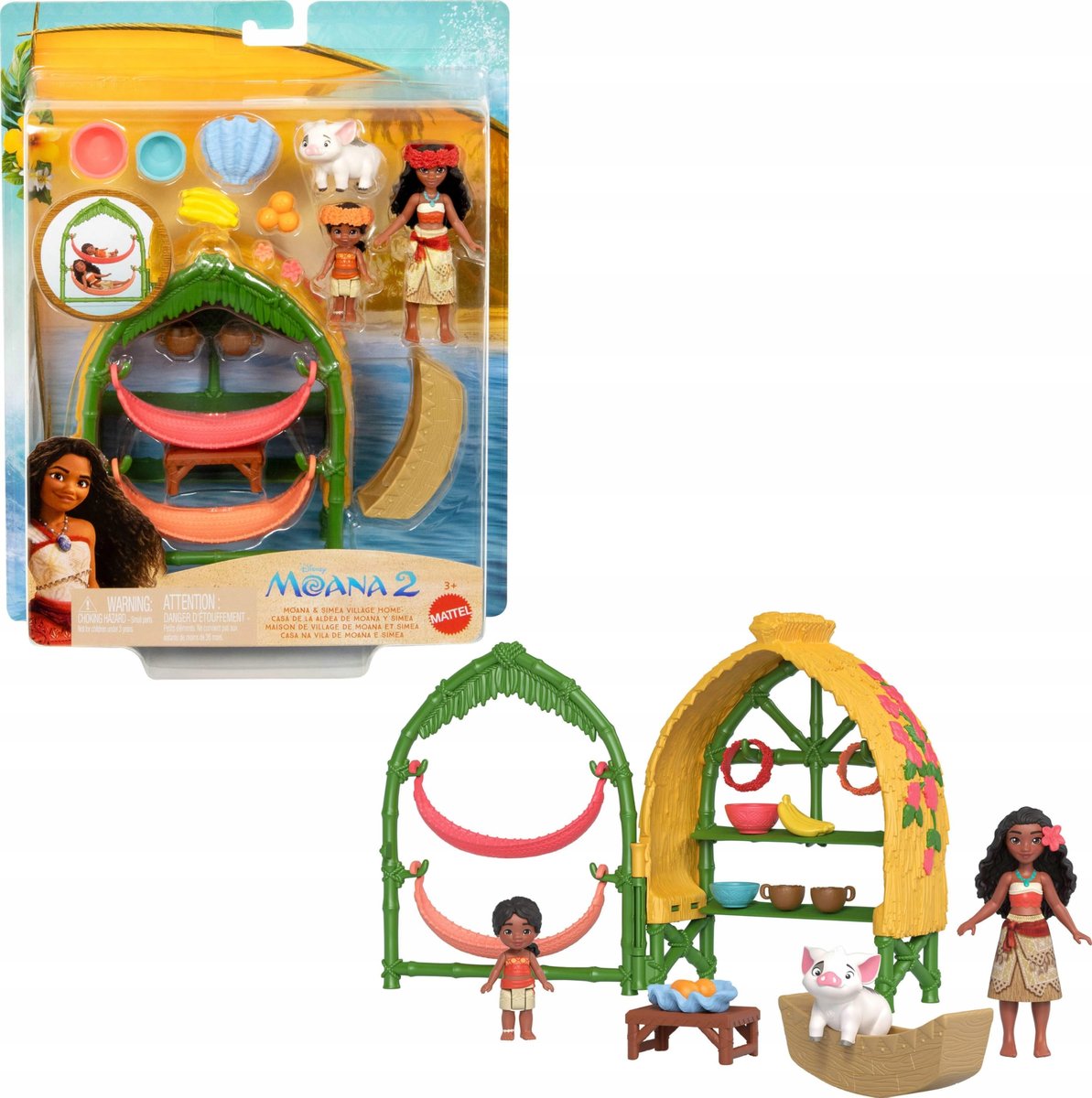 Mattel Disney Moana 2 Toys, Moana & Simea Village Home Playset z 2 mał - Disney | Sklep EMPIK.COM