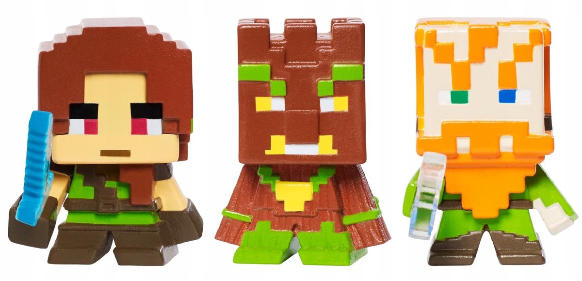 Mattel Minecraft Biome Settlers Series Mini Figure Forest 3-Pack ...