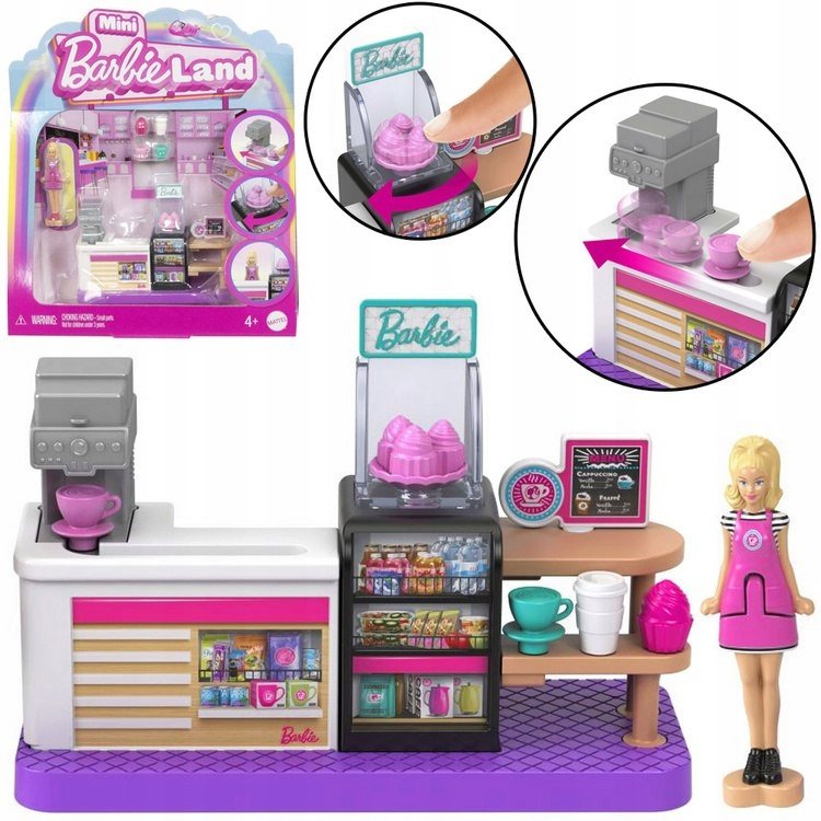 Mattel Mini Barbie Land Lalka cukierniczka + cukiernia i akcesoria ...