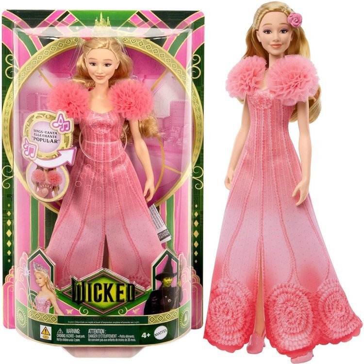 Mattel Śpiewająca lalka Glinda z filmu WICKED - piosenka „Popular" ZA6 ...