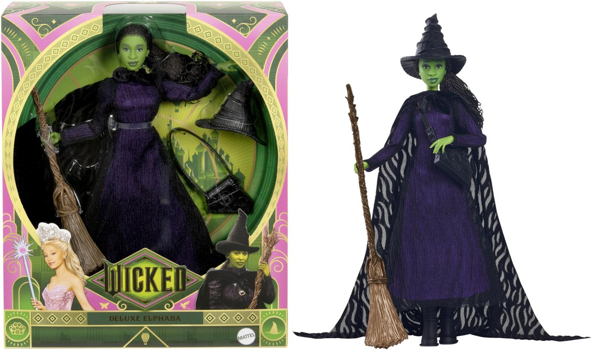 Mattel Universal Wicked Glinda Lalka modowa deluxe z filmową stylizacją i możliwością ustawiania ...