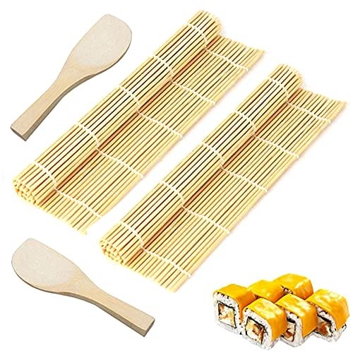 Maty Bambusowe 4 Sztuki Zestaw Mat Do Sushi Wrolowane Maty - Wysoka Jakość, Łatwa Obsługa, Łatwe ...