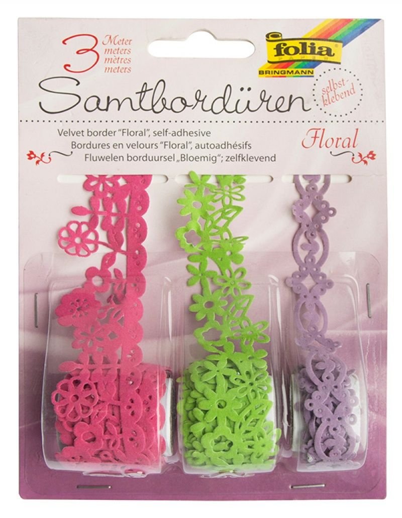 Max Bringmann, koronki welurowe, samoprzylepne, Kwiaty, mix kolorów ...