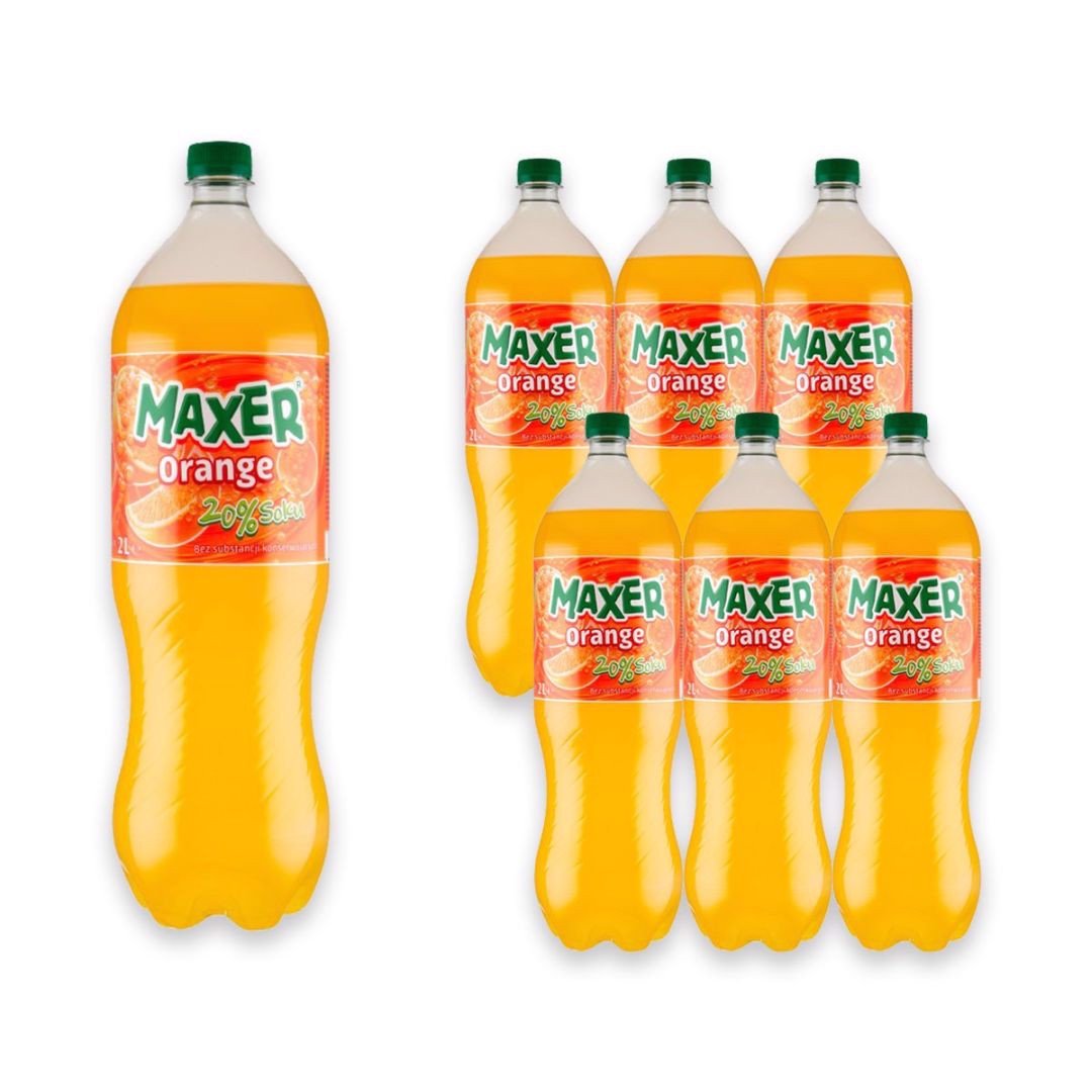 Maxer Napój gazowany o smaku pomarańczowym 2 l x 6 sztuk - MAXER | Sklep EMPIK.COM