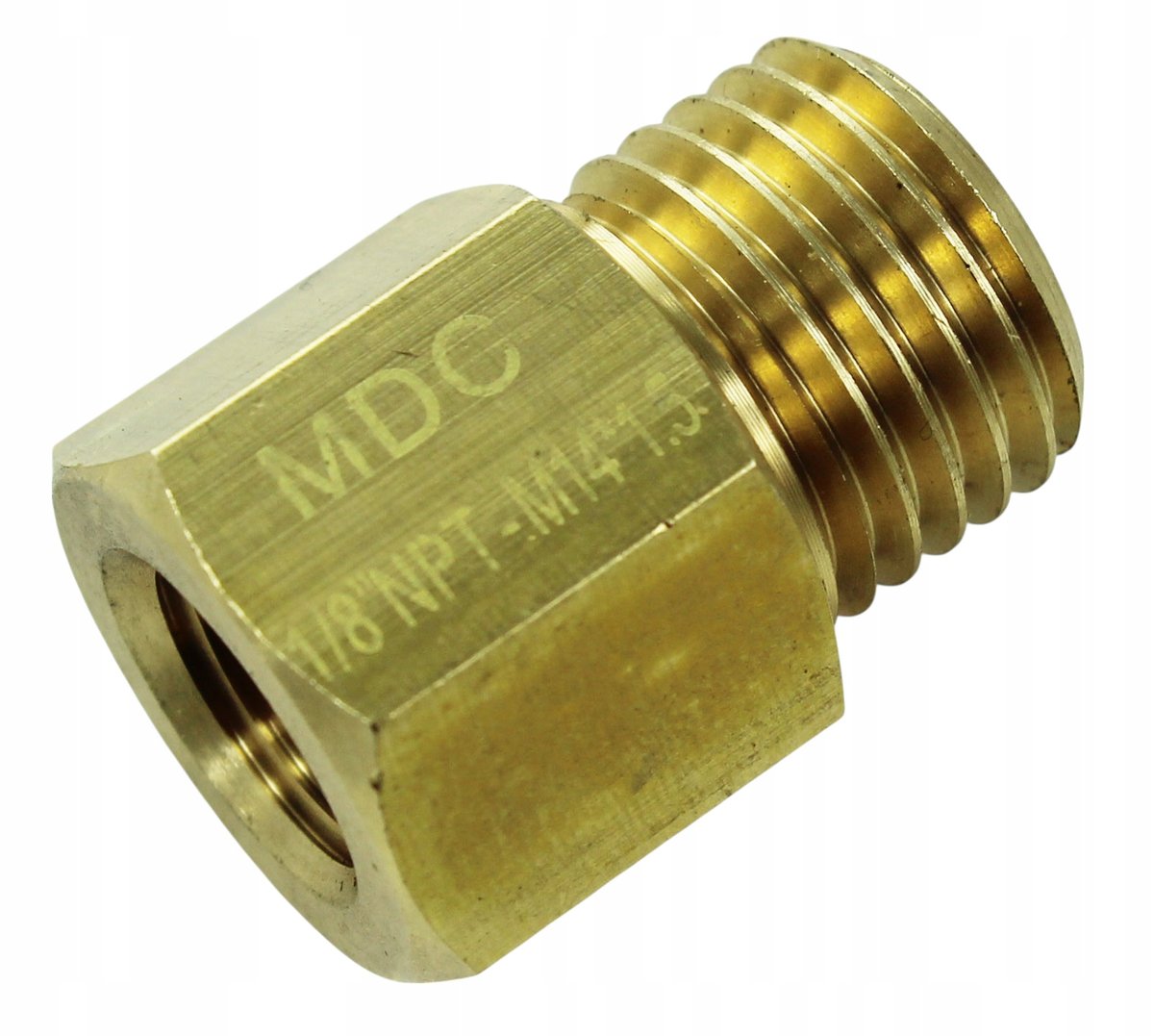 MDC Nypel Redukcja mosiądz M14x1,5 męska na 1/8 NPT żeńska mosiężna ...