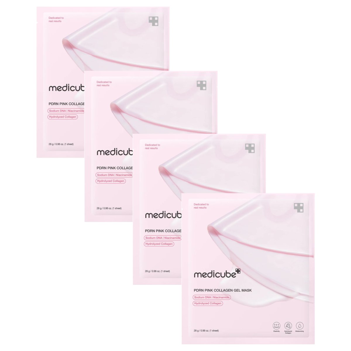 Medicube PDRN Pink Collagen Gel Mask 4 x 28 g - kolagenowa maska do ...