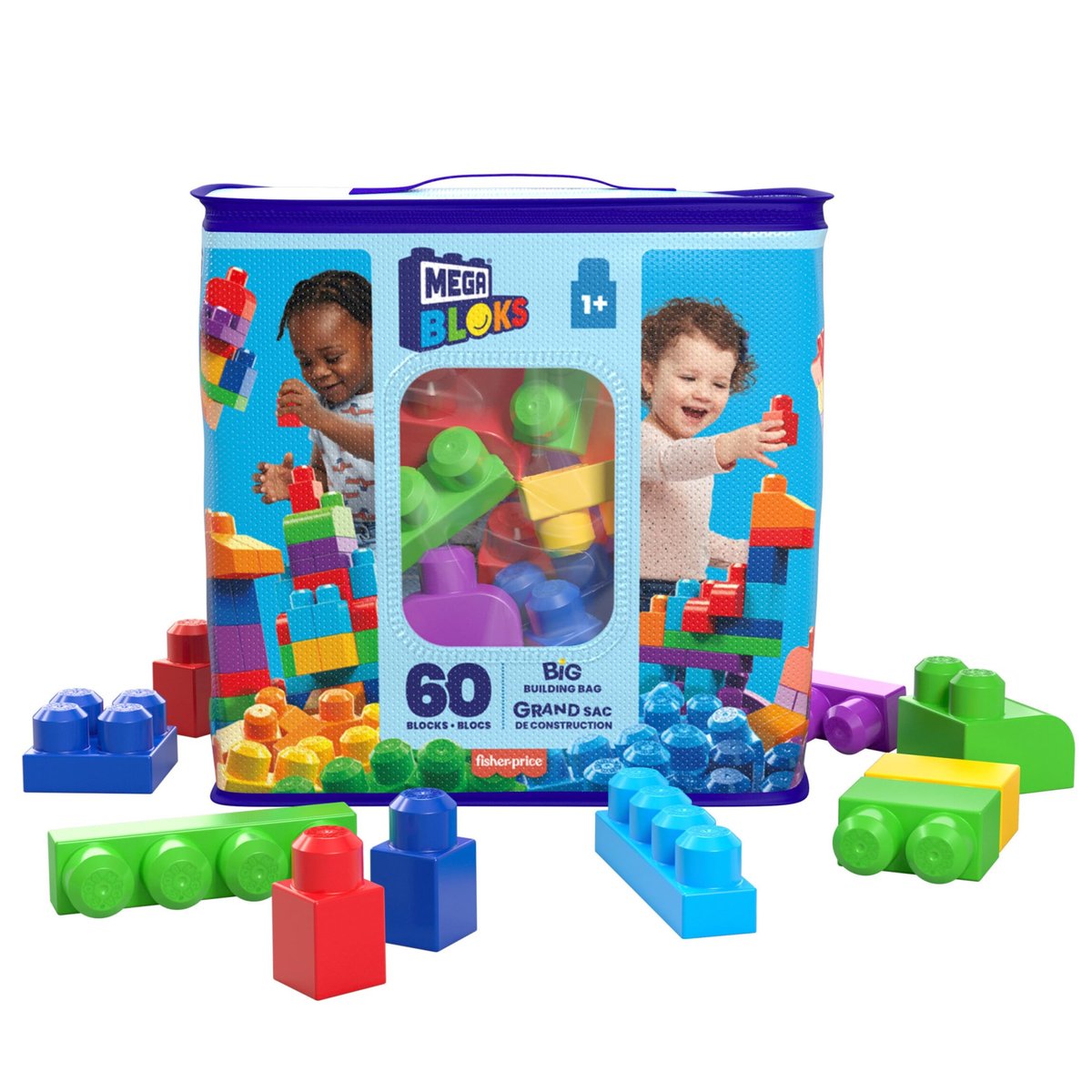 Mega Bloks Klocki 60 elementów torba niebieska - Mega | Sklep EMPIK.COM