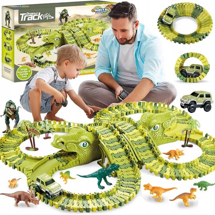 MEGA OGROMNY KREATYWNY TOR WYŚCIGOWY XXXL DINOZAUR DINO PARK AUTO 271 ...