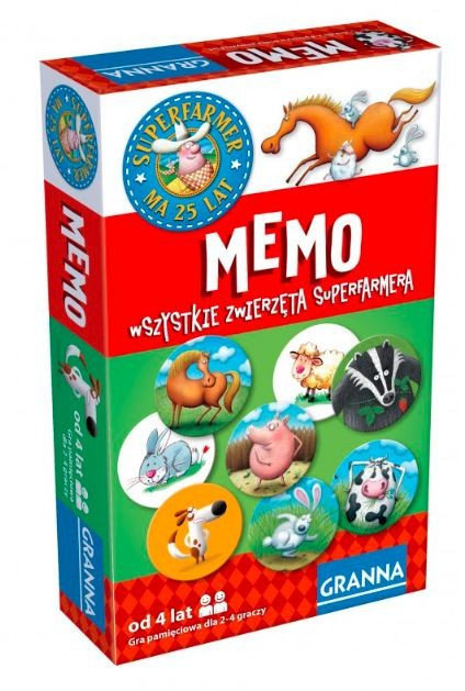 Memo wszystkie zwierzęta Superfarmera, gra planszowa, GRANNA - Granna ...