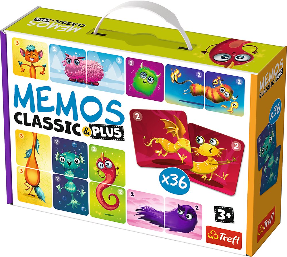 Memos classic&plus Cute monsters, gra planszowa, logiczna, Trefl ...