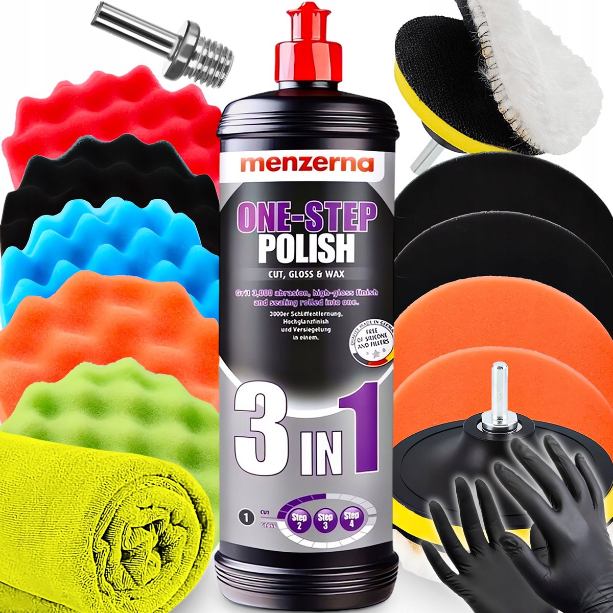 Menzerna 3W1 1000ML One Step Gąbki Polerskie Zestaw Do Polerowania ...