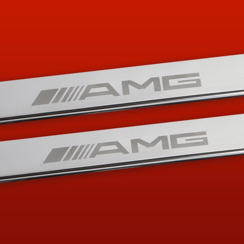 MERCEDES CLK W209 AMG Listwy progowe, wykończenie połysk ze stali ...